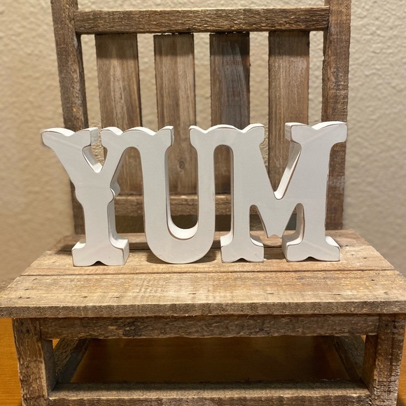 Old East Main Co. | Accents | Yum Sign Yum White Wood Sign Yum Decor ...
